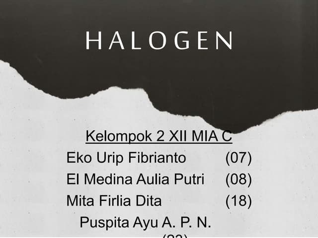 SlideShare Unsur Kimia Halogen | PPTX
