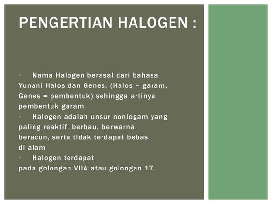 SlideShare Unsur Kimia Halogen | PPTX
