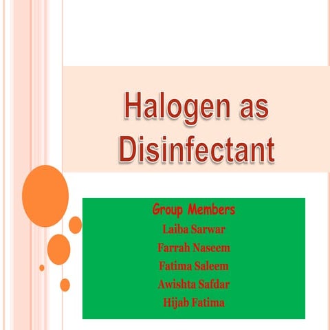 Halogen as disinfectant | PPTX