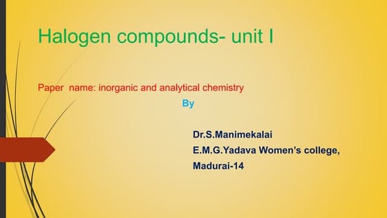 Interhalogen compounds | PPTX | Chemistry | Science