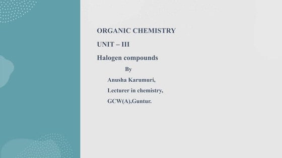 Halogenoalkanes | PPTX