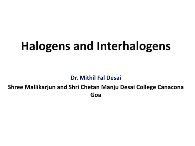 Interhalogens and Pseudohalogens | PPTX