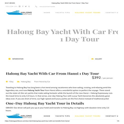 Halong Bay Yacht With Car From Hanoi 1 Day Tour.pdf