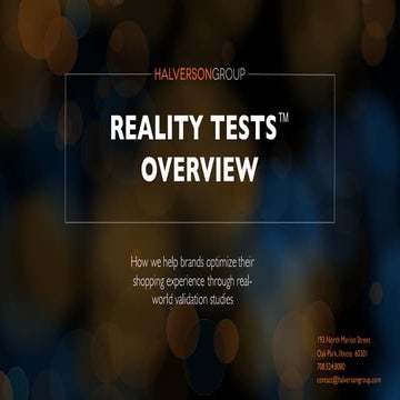 Halverson Group Reality Tests Presentation | PPT