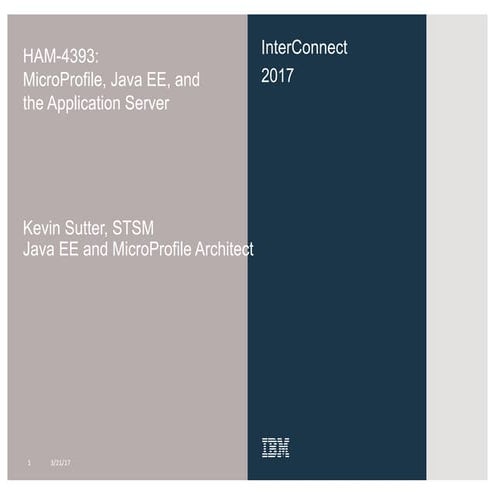 Ham 4393-micro profile, java ee, and the application server | PPT
