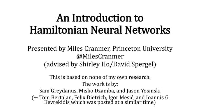 Introduction to Hamiltonian Neural Networks | PPT Introduction to Hamiltonian Neural Networks | PPT