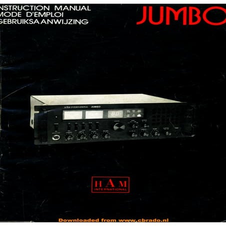 HAM INTERNATIONAL Jumbo radio Instruction Manual | PDF