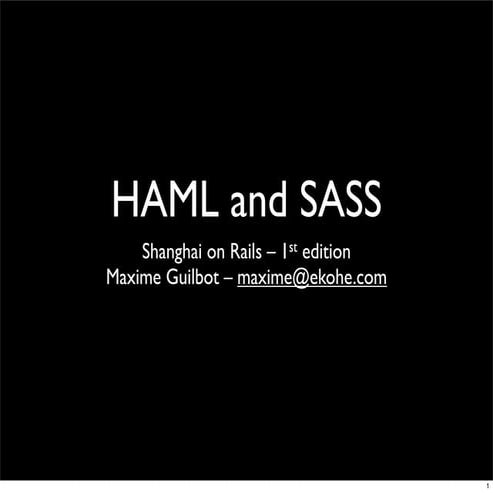 Haml And Sass Pdf Web Design And Html Internet