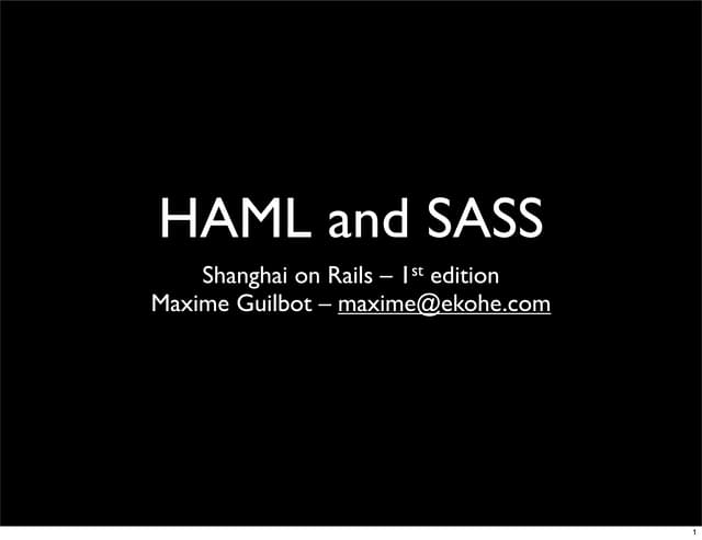 Haml And Sass Pdf Web Design And Html Internet