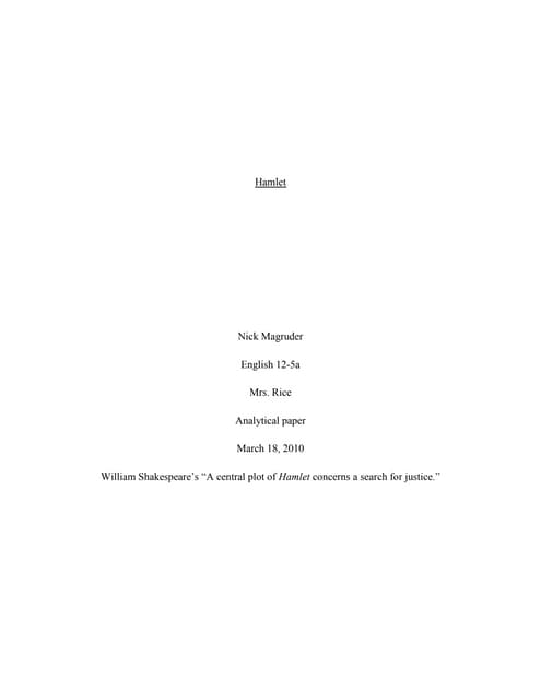 Hamlet - Lion King Comparison | PPTX