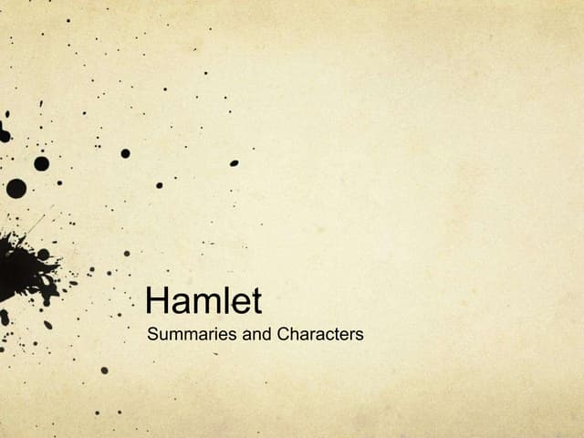 Presentation on Hamlet by William Shakespeare | PPTX