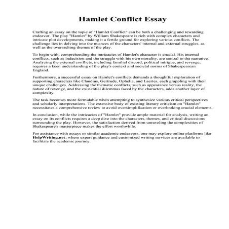 Hamlet Essay Introduction. National University (California) | PDF