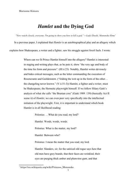 The end of Christianity depicted in "Hamlet" | DOCX