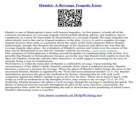 Hamlet Essays On Revenge | PDF