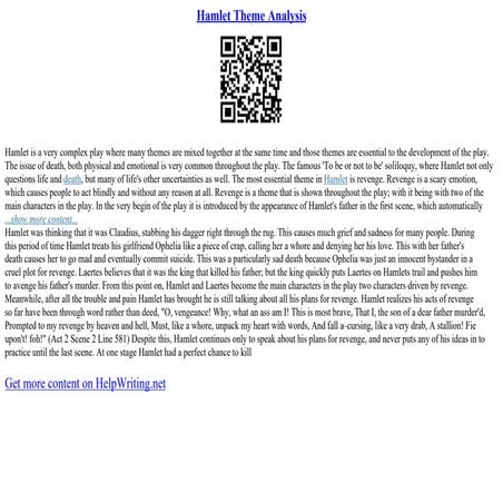 Hamlet Theme Analysis | PPT