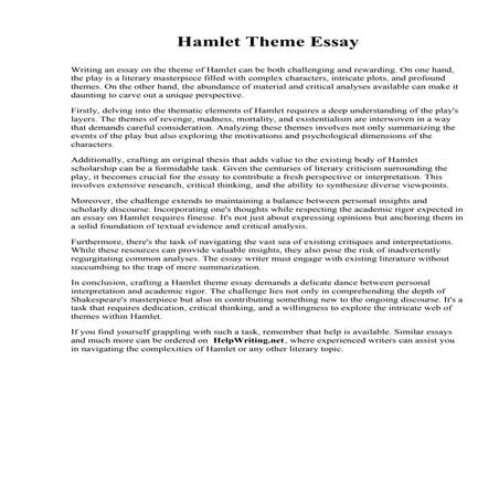 Hamlet To Be Or Not To Be Essay.pdf