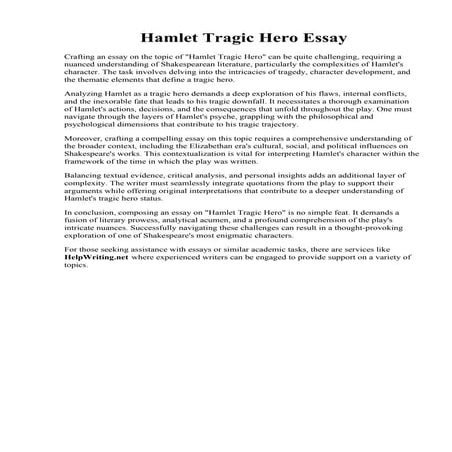Hamlet Tragic Hero Essay | PDF