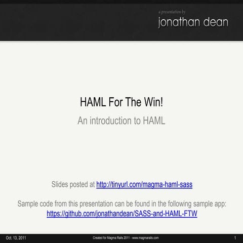 Introduction To Haml Ppt