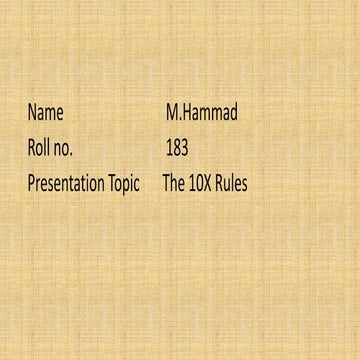 The 10x Rule by Hammad | PPTX