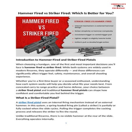 Hammer Fired vs Striker Fired Which Is Better for You | DOCX