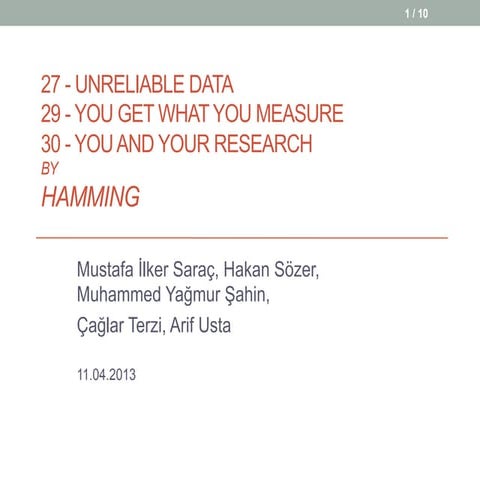 Hamming presentation 27 29-30 | PDF