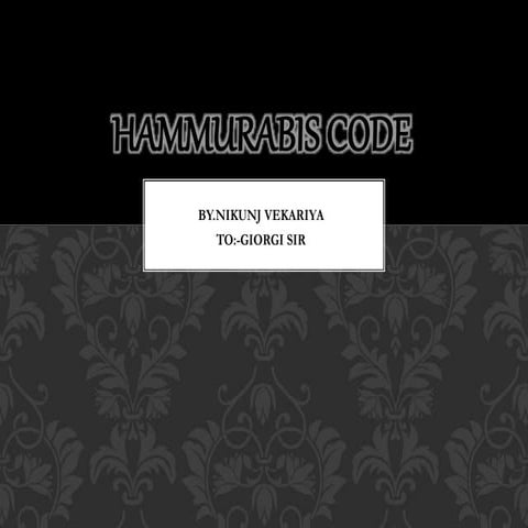 Hammurabis Code Ppt