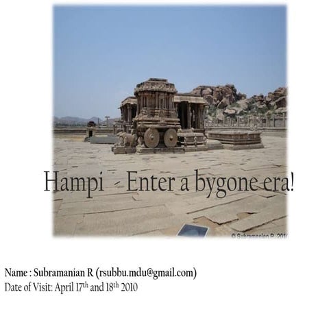 Hampi - A Travellers Guide | PPTX