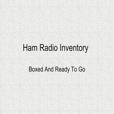 Ham Radio Inventory | PPT