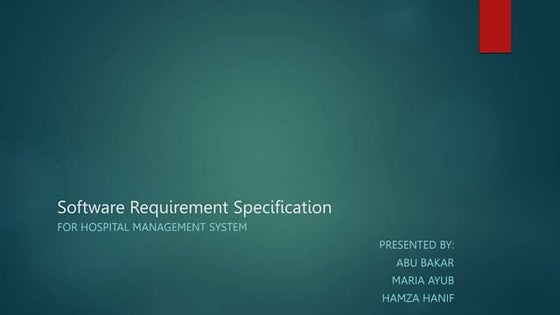 Hospital Management System SRS | PDF