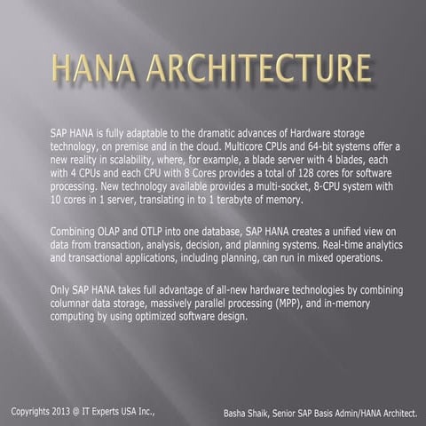 Hana Architecture | PPS