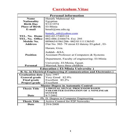 Dr. Hanafy CV | DOC