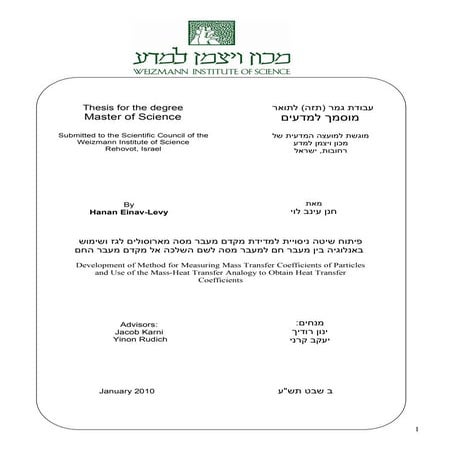 Hanan Einav-Levy Msc Thesis | PDF