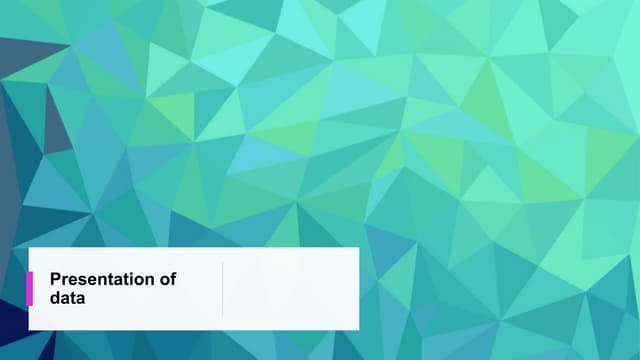 PRESENTATION OF STATISTICAL DATA | PPTX | Databases | Computer Software and Applications