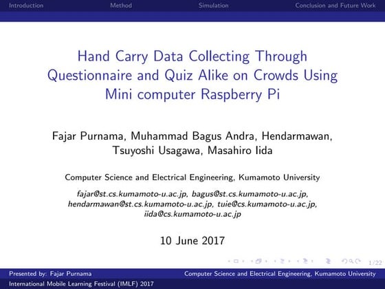 Incremental Synchronization Implementation On Survey Using Hand Carry Server Raspberry Pi Ppt