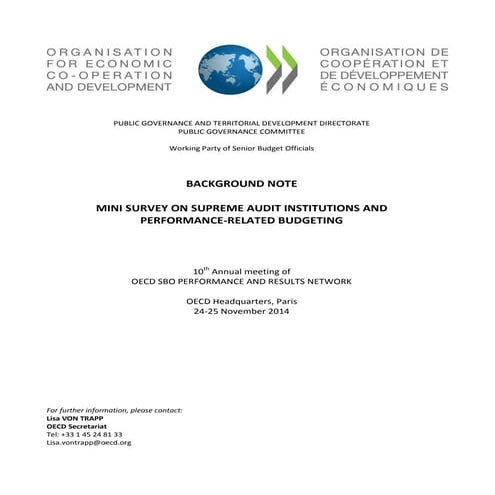 OECD Best Practices for Performance budgeting - Ivor Beazley, OECD | PDF