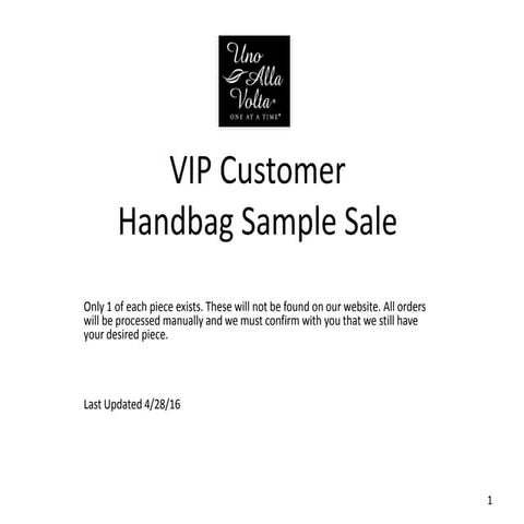 2016 Handbag Sample Sale | PPTX
