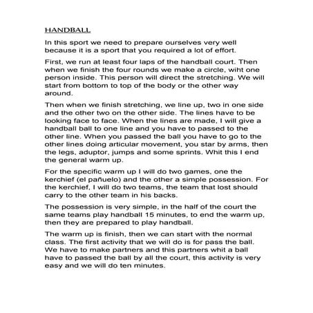Handball | DOCX
