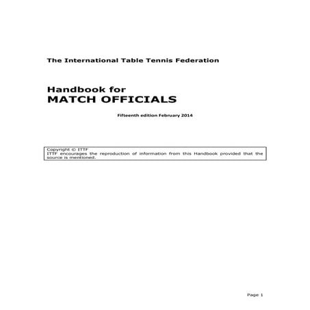 Handbookmatch ittf | PDF