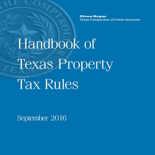 Handbook of texas property tax rules | PDF