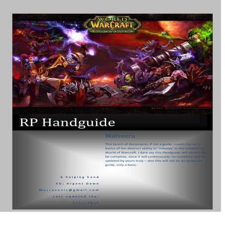 Roleplaying Handguide For Wow Docx
