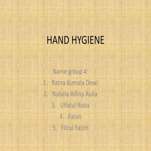 Hand hygiene | PPTX
