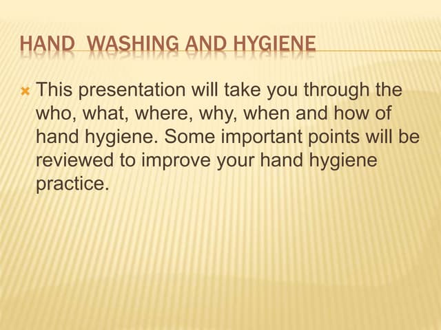 hand washing ppt | PPTX