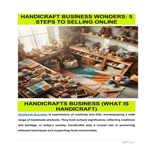 HANDICRAFT BUSINESS WONDERS: 5 STEPS TO SELLING ONLINE.pdf