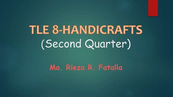 TLE/HE Handicraft Curriculum Guide | PDF