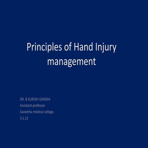 hand injury presentation to be use in safety comaign | PPT