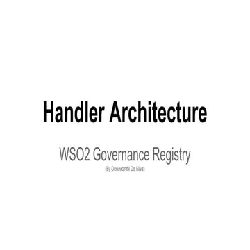 Handler architecture | PDF