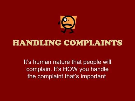 Complaint Handling Training Presentation | PPTX