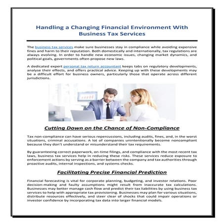 Handling a Changing Financial Environment With Business Tax Services | PDF