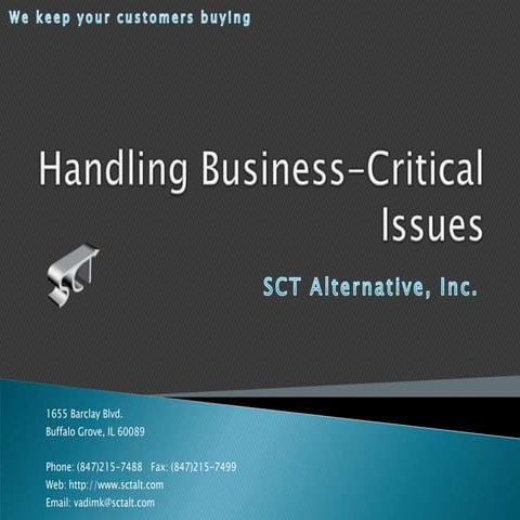 Handling Business-Critical Issues | PPTX | Computer Software and ...