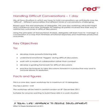 Red10 Workshop Handling Difficult Conversations Pdf